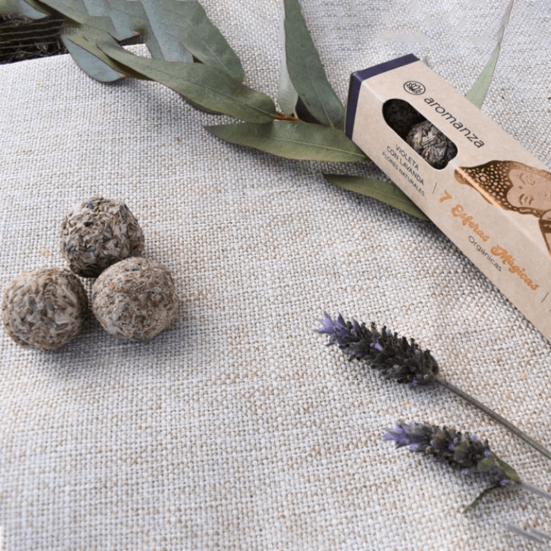 Sahumerio Esfera Organica Violeta Lavanda - Aromanza – Portal Zen